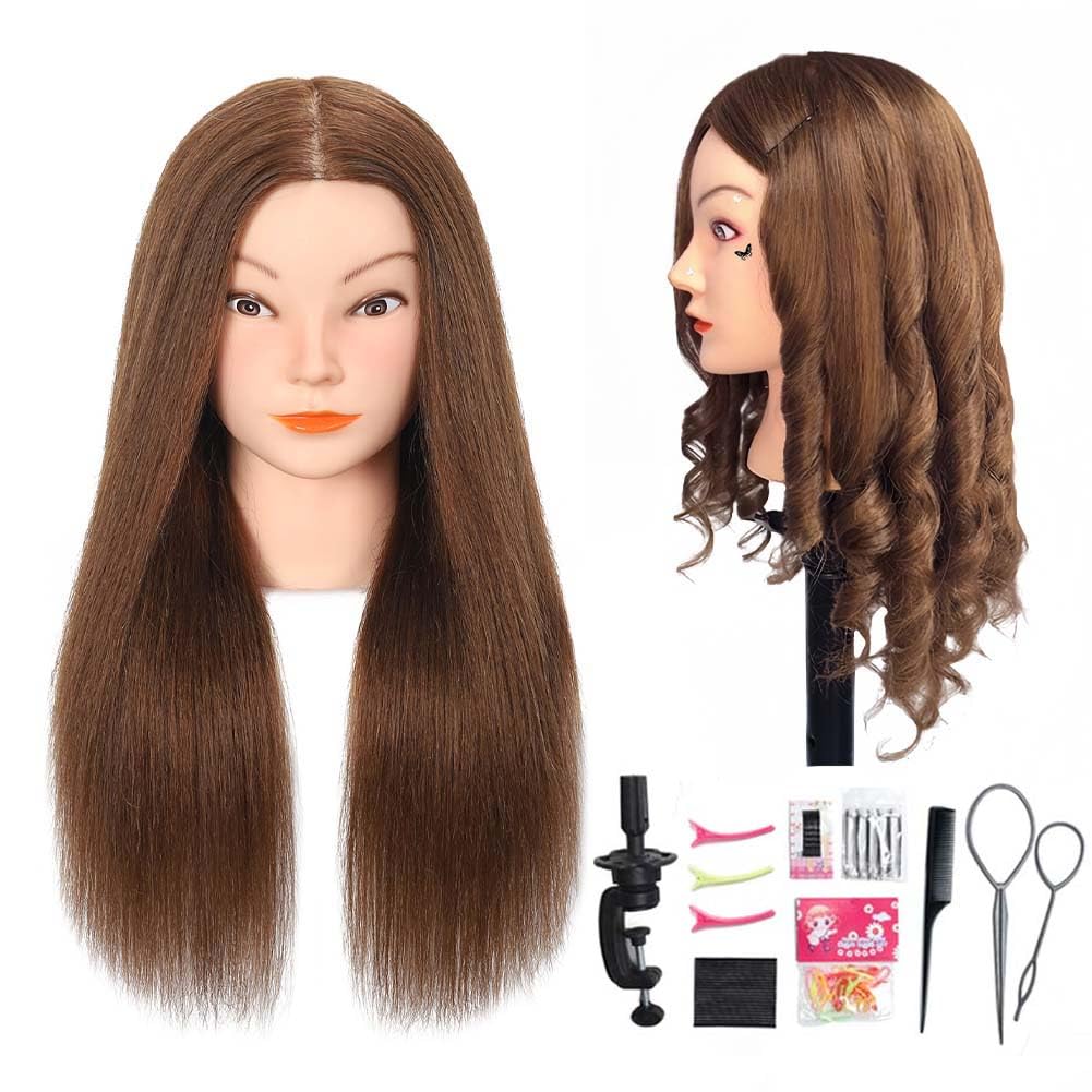 Opini Mannequin Head with 100% Real Human Hair Cosmetology Mannequin ...