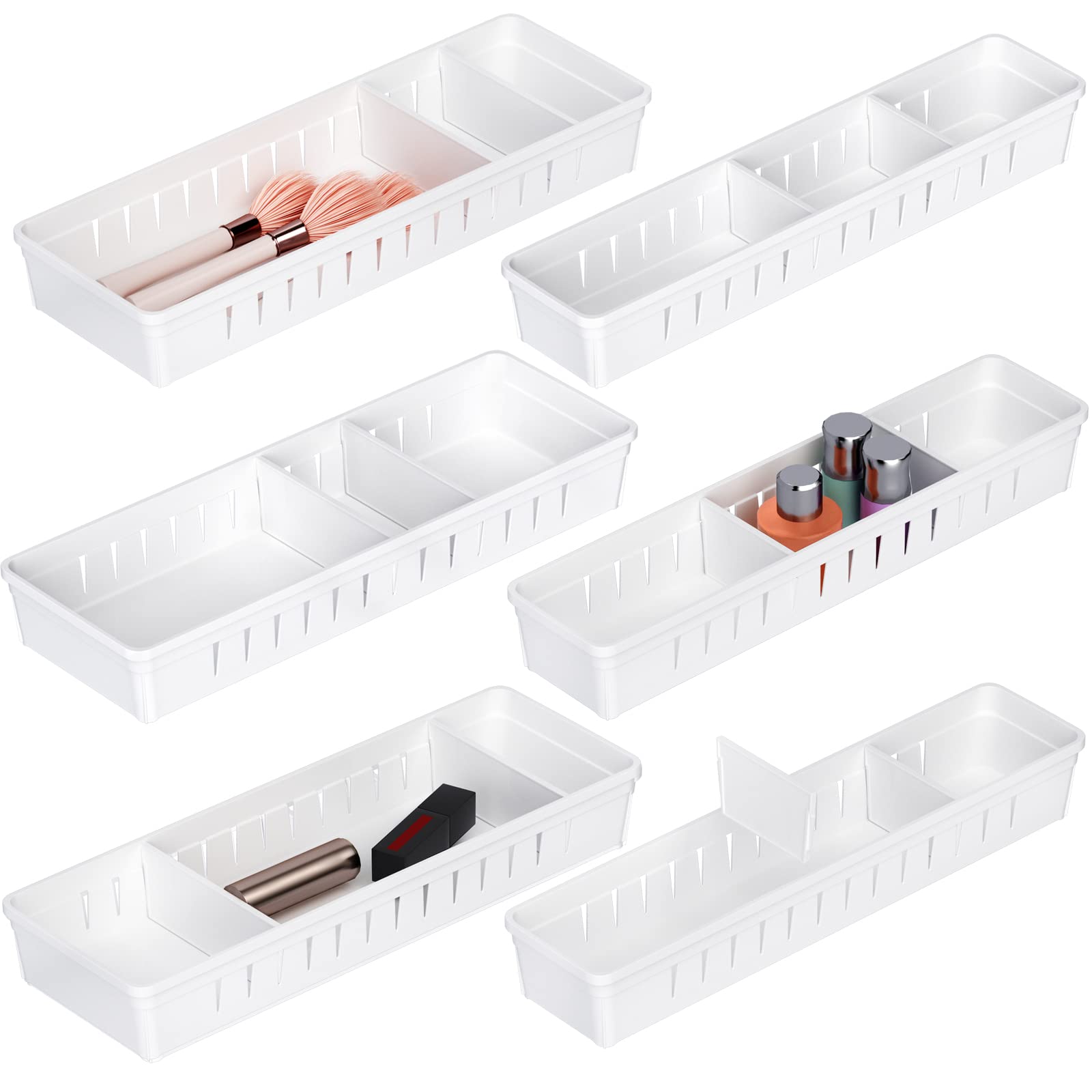 Pluspace 6 PCS Drawer Organizer Set, Bathroom Vanity Drawer Organizer ...