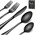 Amazon.com | Deedro 40-Piece Black Silverware Set Service for 8, Stainless Steel Flatware ...