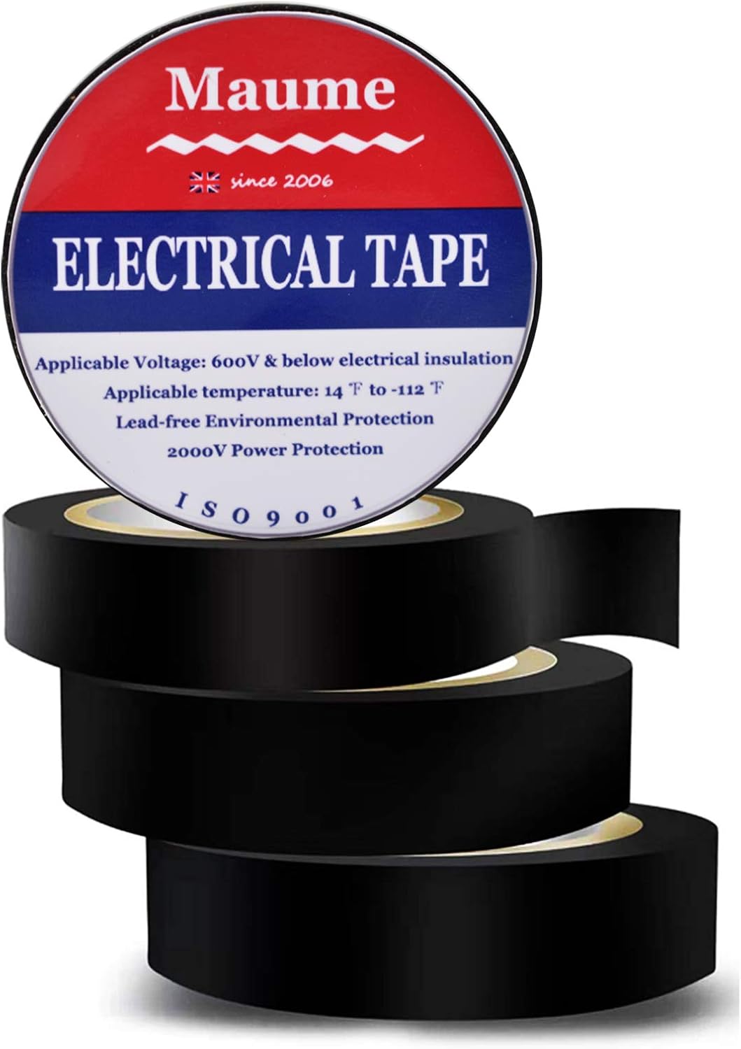 Electrical Tape – 4 Packs Insulation Tape Black Flame Retardant ...