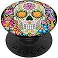Amazon.com: Cool Sugar Skull Mexican Design Colorful Flower Art on ...