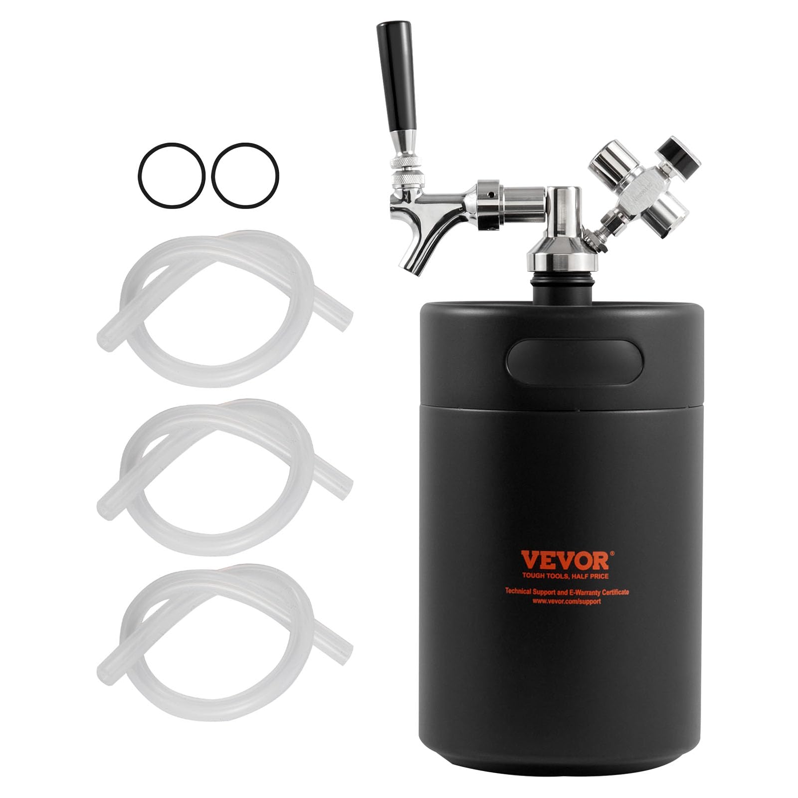 Beer Growler Tap System, 170Oz 5L Mini Keg, 304 Stainless Steel ...