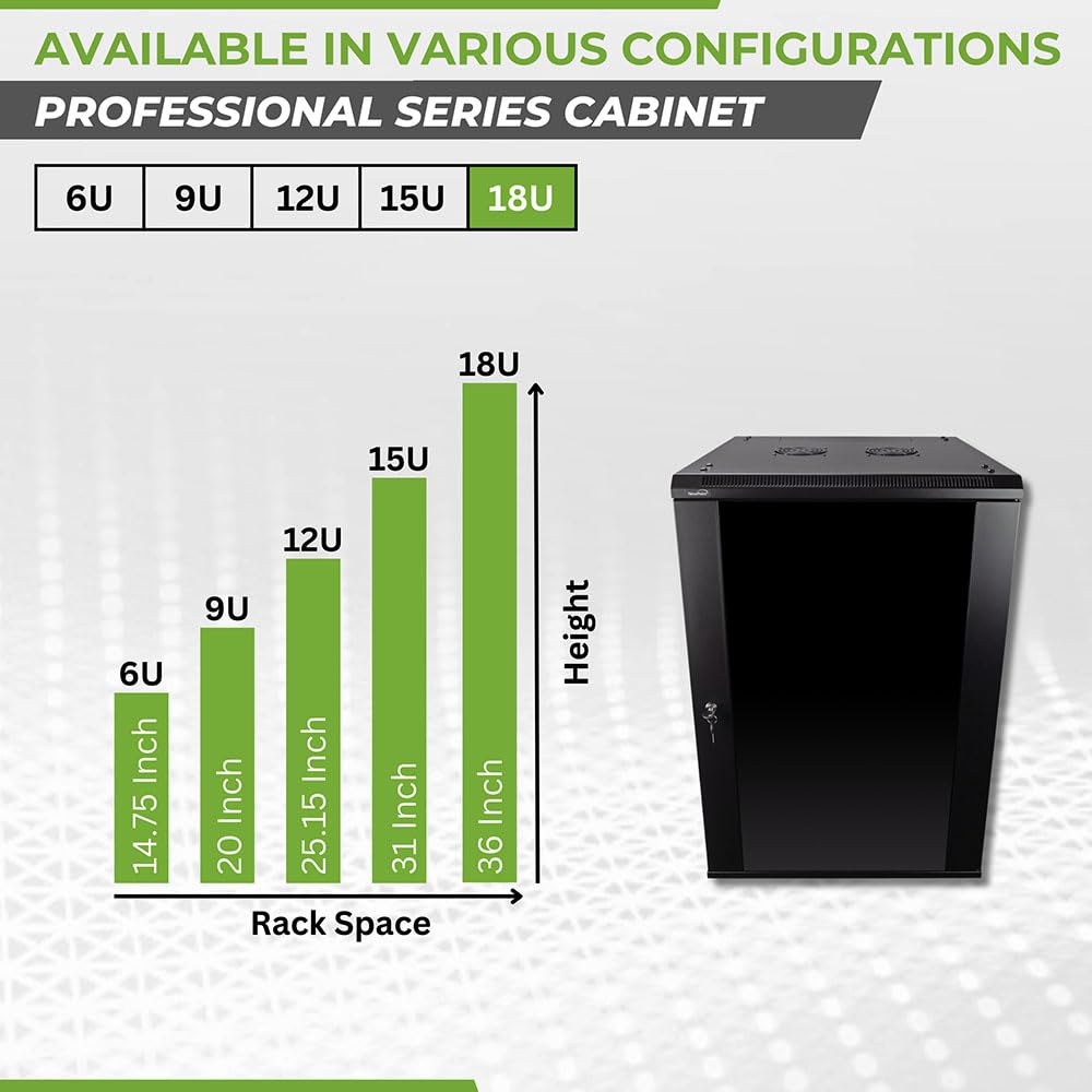 Mua 18U Server Rack Enclosure - 23.6” Deep, 18U Wall Mount Network ...