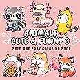 Amazon.com: Animals Cute & Funny: Bold and Easy Coloring Book for Kids ...