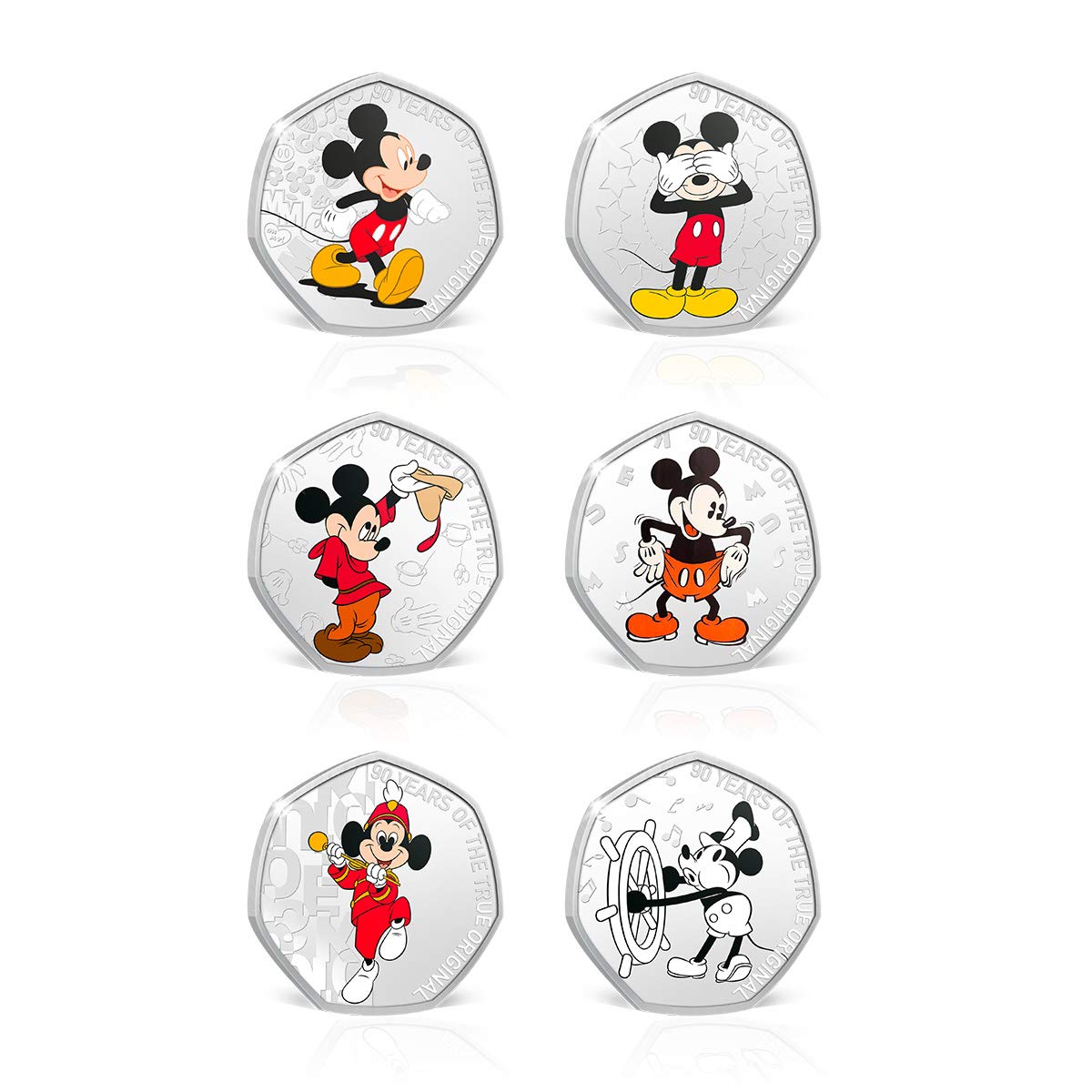 Buy Disney 90 Years Of Mickey Mouse Collectable 50p Shaped Coin ...
