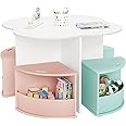 Amazon.com: Curipeer Toddler Table and Chair Set with 4 Storage Stools, Flower Shaped Nesting ...