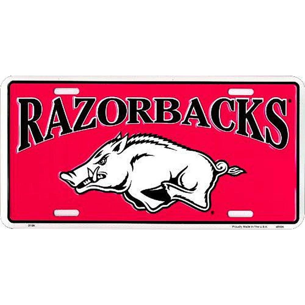 Exterior Accessories Signs 4 Fun Slcar AR Razorbacks Hog License Plate ...