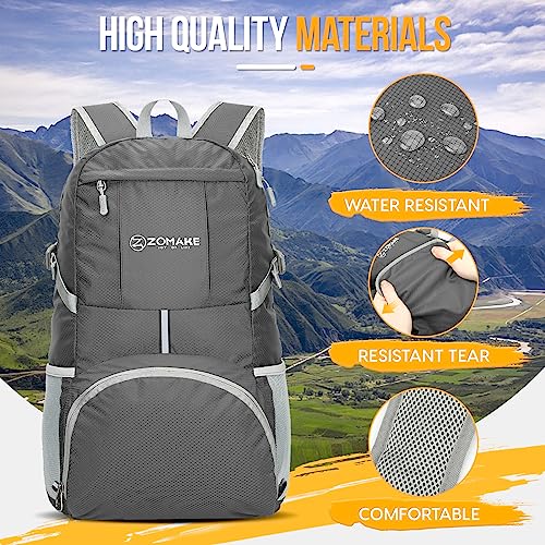 ZOMAKE Lightweight Packable Backpack 35L - Light Foldable Backpacks ...