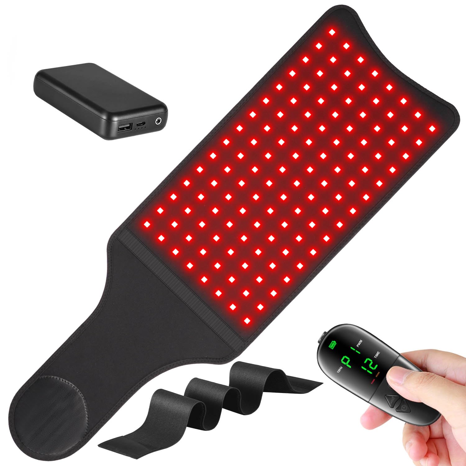 Cordless Red Light Therapy Pad, Vibration Massage,Remote Control, 10000 ...