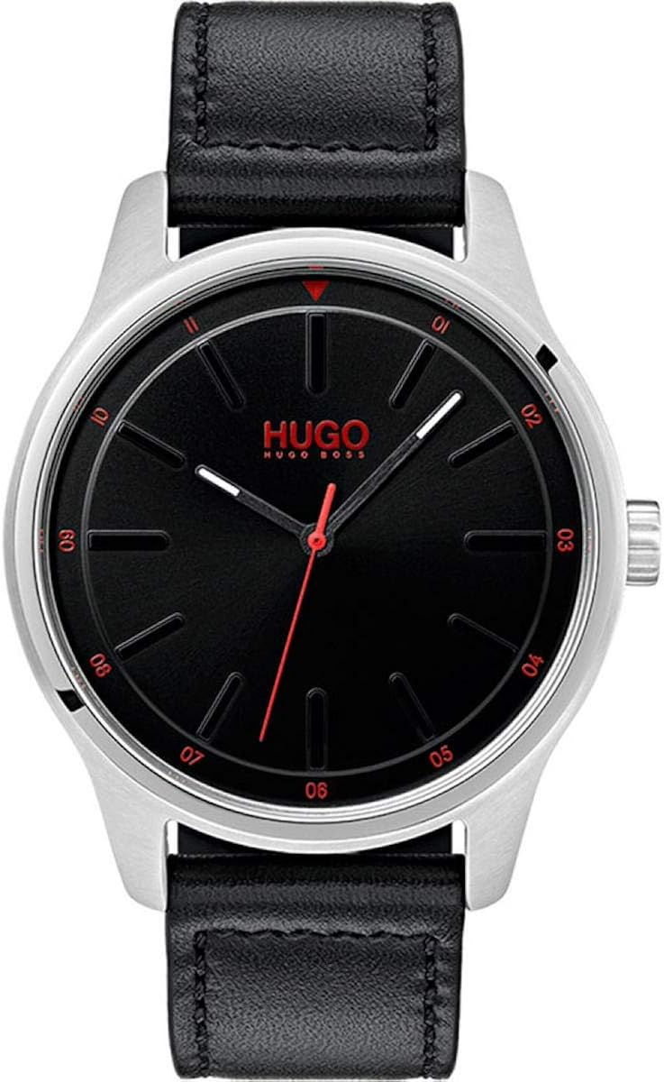 HUGO Mens Analogue Classic Quartz Watch with Leather Strap 1530018 ...