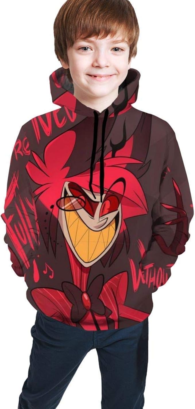 Boys Hazbin Hotel Alastor 3D Print Hoodie Fashion Pullover Sweatshirts ...