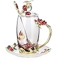 Amazon.com: LANTREE Christmas Gifts for Mom Glass Tea Cup Set Coffee ...