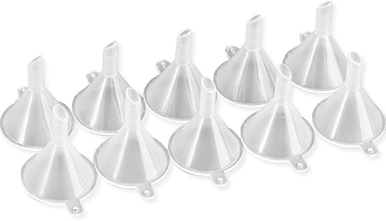 Mini Plastic Funnel, Pack of 10, Clear: Amazon.co.uk: Kitchen & Home