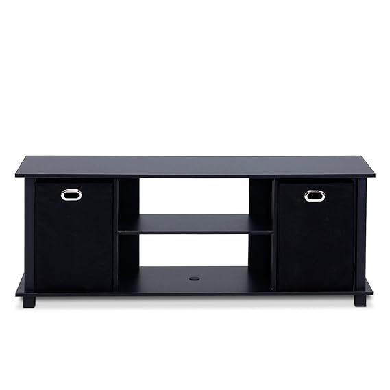 Furinno Entertainment Center, Wood, Black, 45: Amazon.co.uk: Kitchen & Home