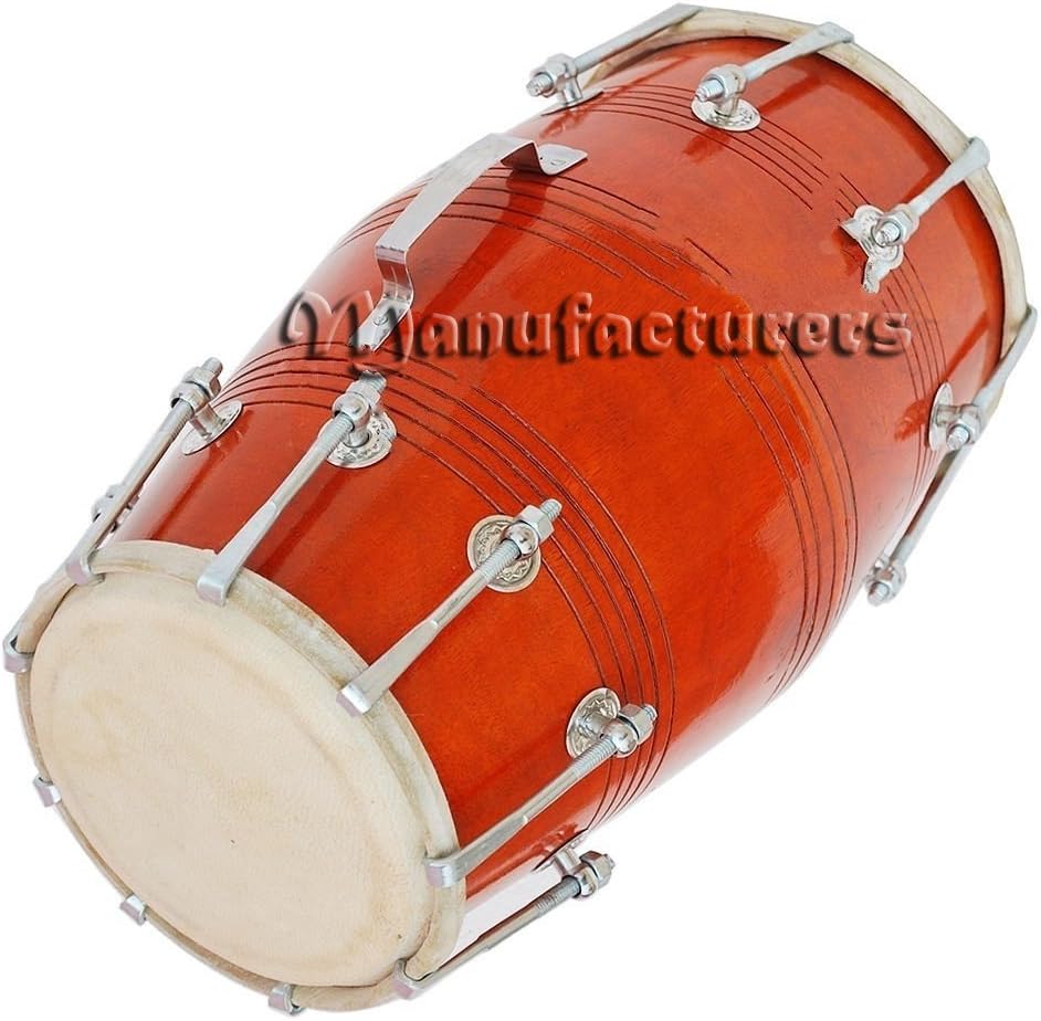 Amazon.com: Dholak Drums 18 Bolt Tuned Made With Mango Wood Dholki Yoga ...