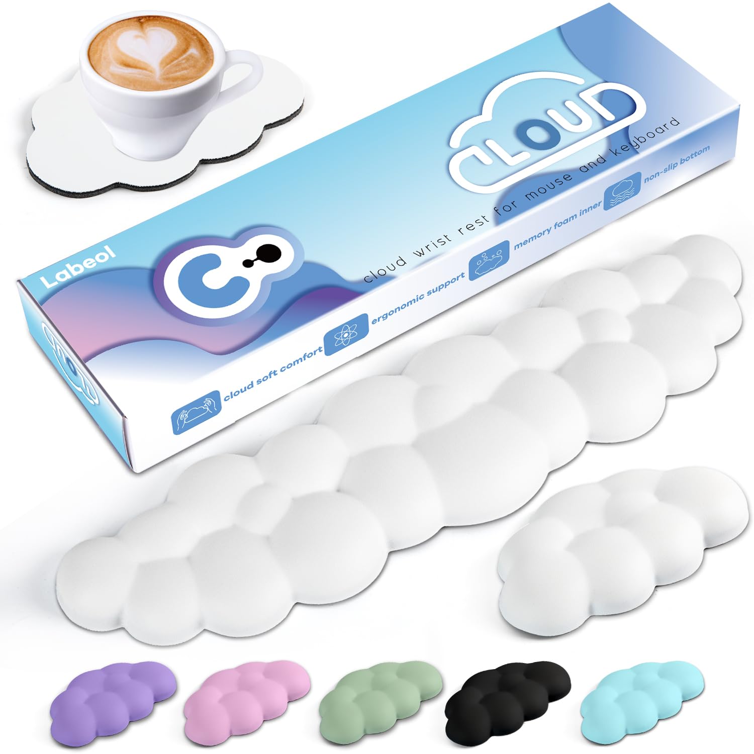 Cloud Wrist Rest for Computer Keyboard Arm Wrist Rest with Non-Slip ...