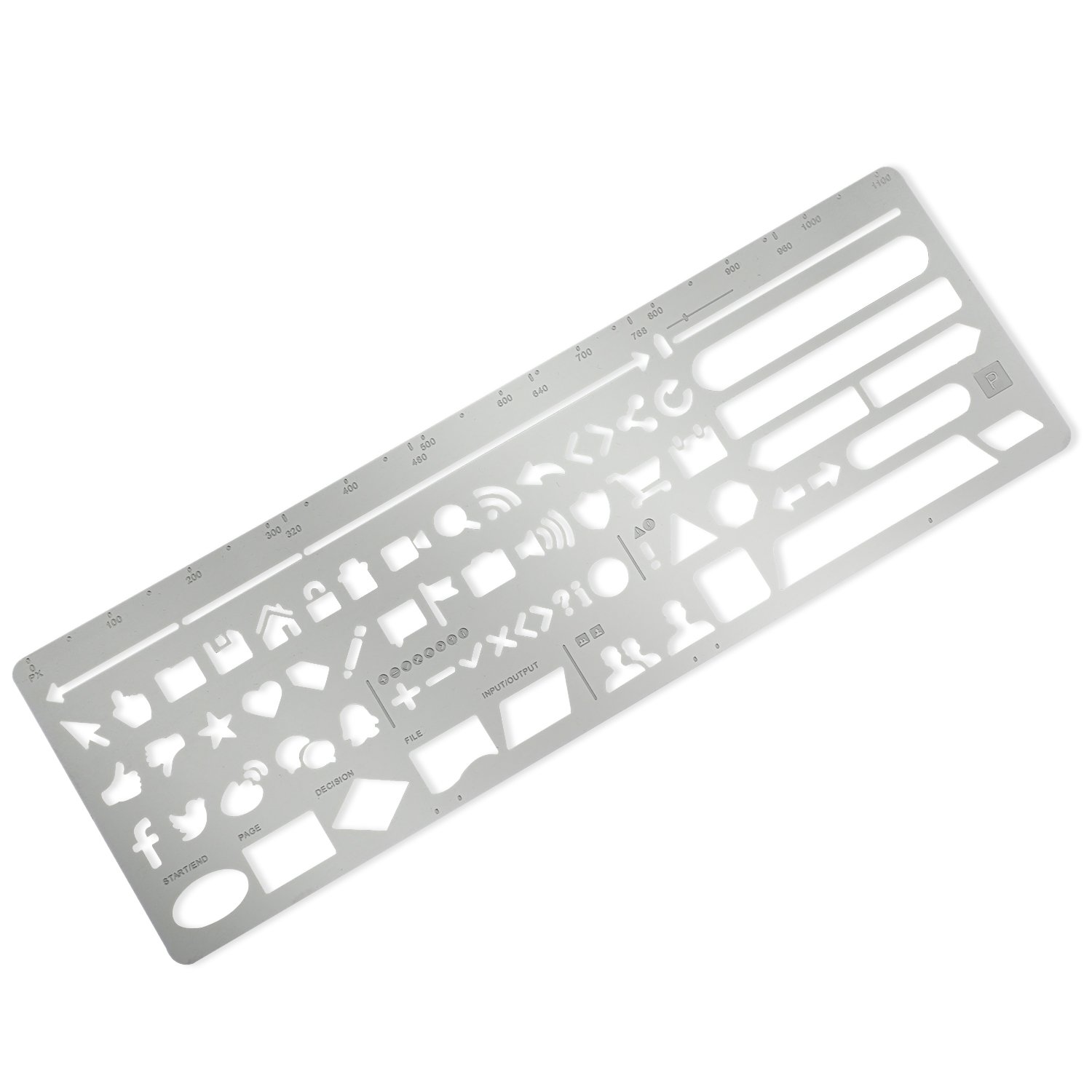 Rancco Drawing Template Stencil Office Scale Ruler Bookmark Stainless ...