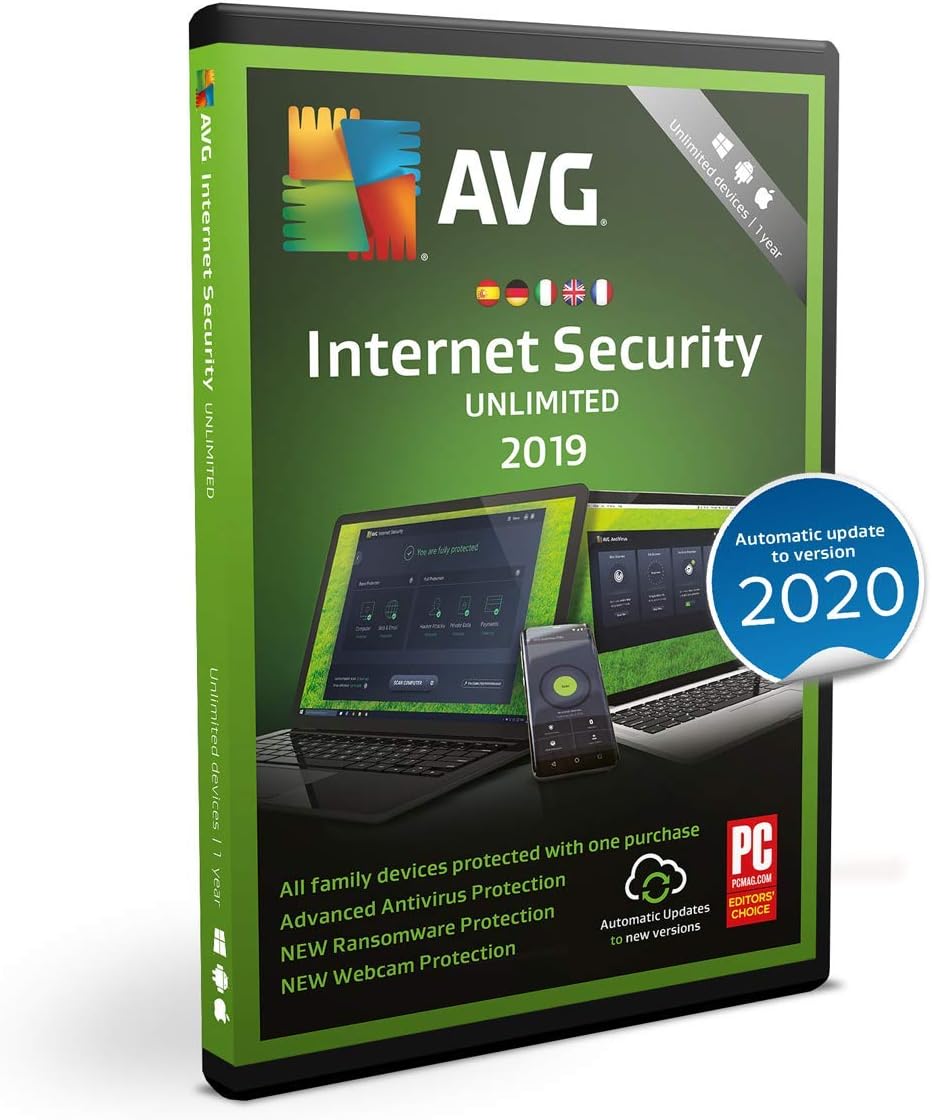 AVG Internet Security 2019 | Dispositivos Ilimitados | 1 Año: Amazon.es ...