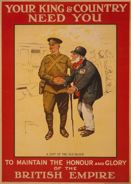 Vintage British WW1 Propaganda 'Your Country and King Need You ...