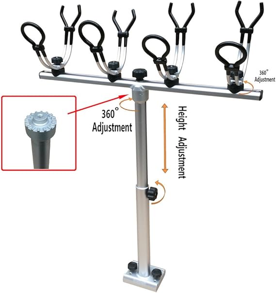 Brocraft Crappie Rod Holder System with Telescopic T-bar/Crappie ...