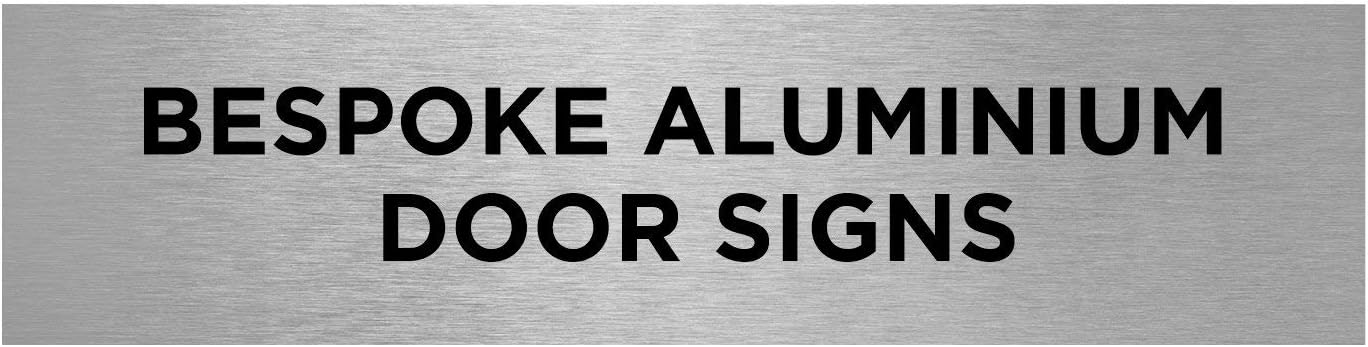 Slimline Aluminium Bespoke Printed Brushed Silver Door Office Sign ...