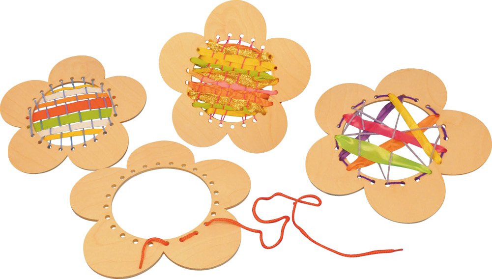 Springboard Wooden Flower Weaving Frames (Pack of 4) for Early Years ...