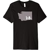Amazon.com: Cute Washington State Outline Gift - From WA T-Shirt ...