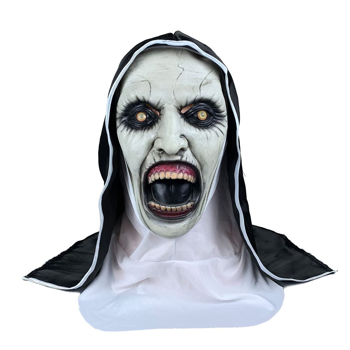 Scary The Nun Mask, Latex Mask with Scraf, Halloween Nun Costume, Adult ...