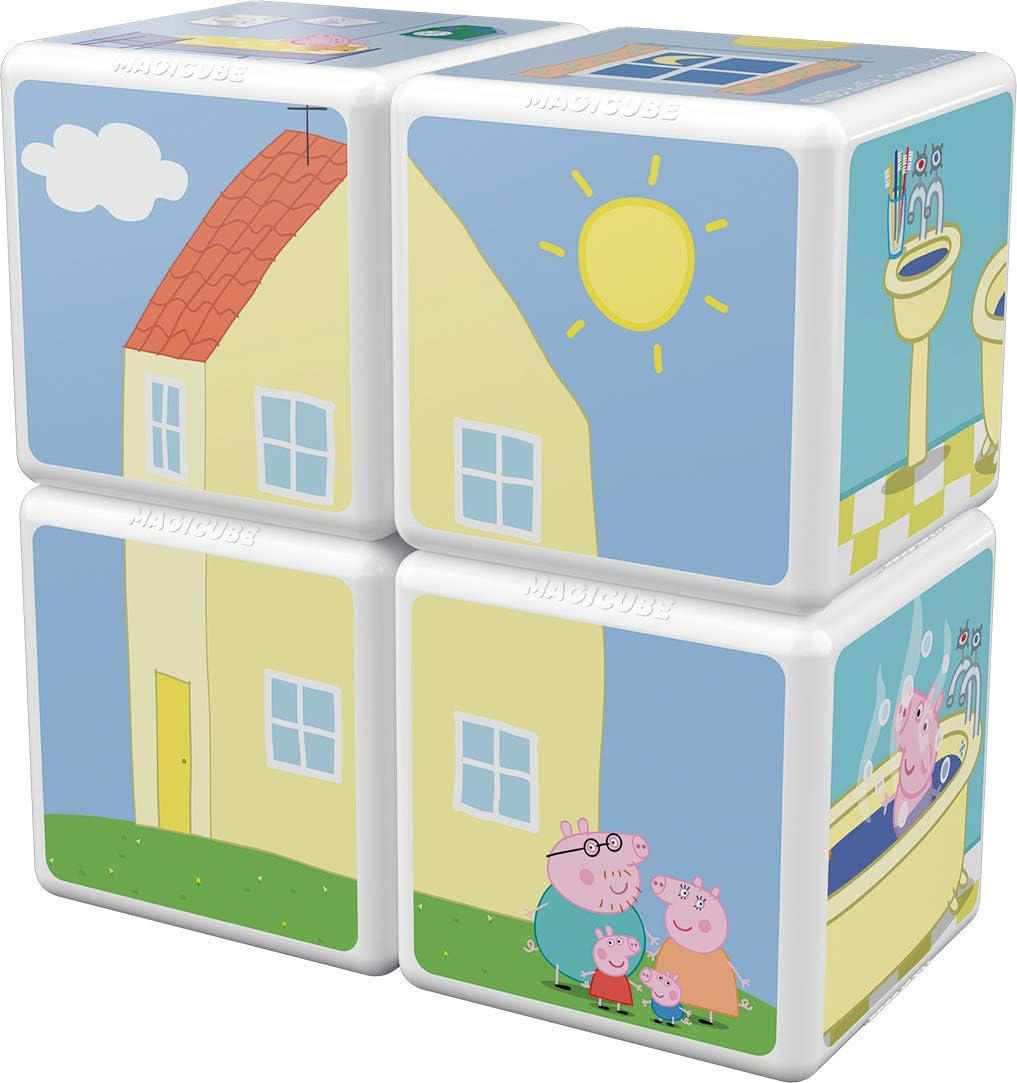 Geomag Magicube Peppa Pig Peppa’s House and Garden – 4 Cubes – Building ...
