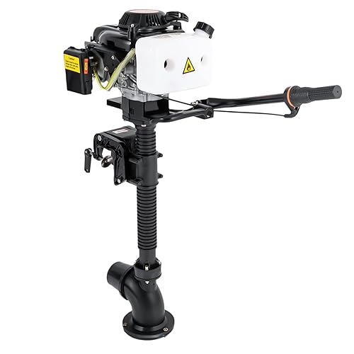 4 Stroke Outboard Motor, 4HP Heavy Duty Fishing Boat Engine with Wind ...