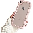 Amazon.com: Ownest Compatible with Clear iPhone 7/8/SE Case Cute Simple Curly Wave Bumper Case ...