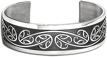 Amazon.com: Sterling Silver Tahitian Maori Koru Bracelet . Made in USA ...