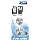 Amazon.com: Key Fob Batteries for Audi (2-Pack) CR2032 - A3 A4 A5 A6 A7 A8 Q3 Q4 Q5 Q6 Q7 Q8 R8 ...