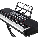 GreenPro 61 Key Portable Electronic Piano Keyboard LED Display with ...