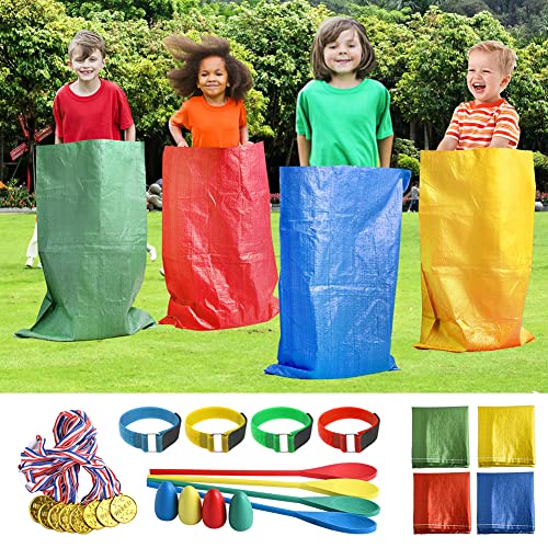 20PCS Outdoor Games Potato Sack Race Bag, 3-Legged Race Bands, with Egg ...