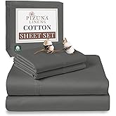 Amazon.com: Pizuna Pure 100% Cotton Sheets Queen Size, Luxurious 400 ...