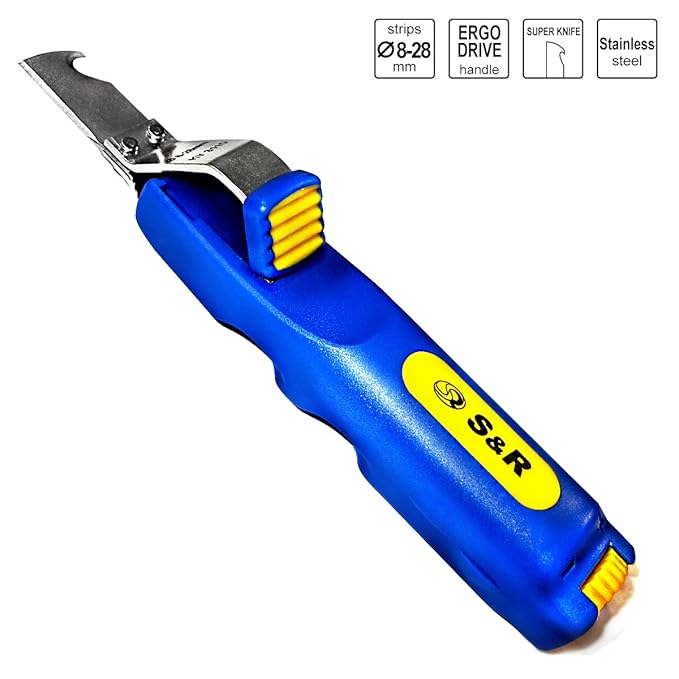 S&R Abisolierer 8-28mm PROFI Kabelmesser Abmanteler | Kabelabisolierer ...