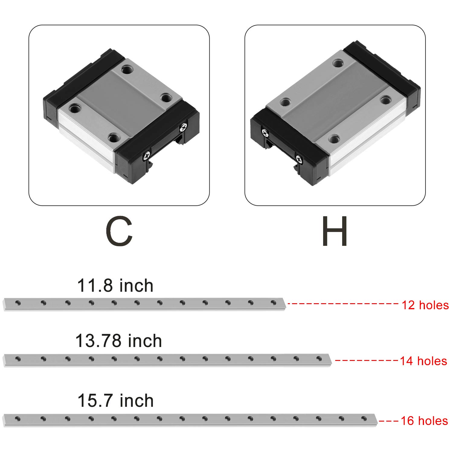 Mua Twotrees MGN12H 350mm Linear Rail Guide Linear Sliding Guideway with 1pcs Linear Bearing ...