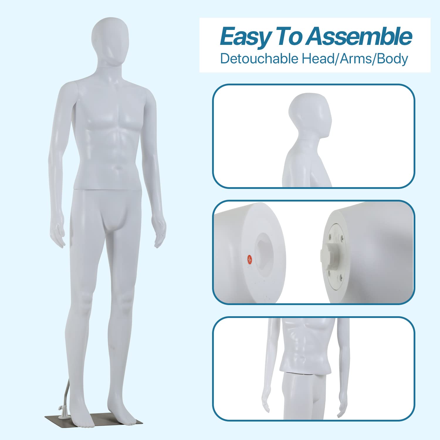 Mua Male Mannequin Full Body 73" High Adjustable Realistic Manikin ...