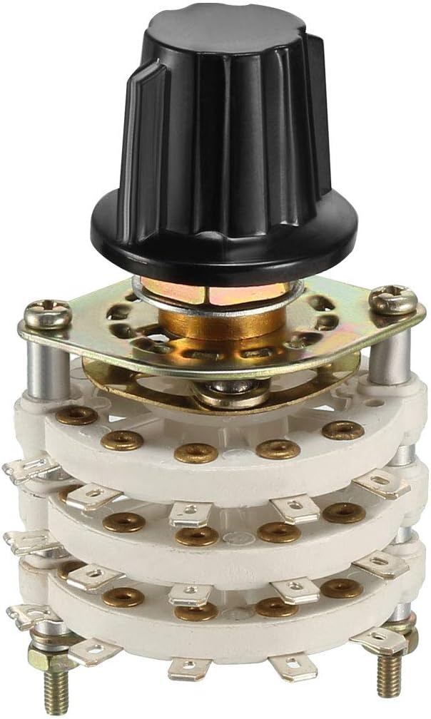 uxcell 3P4T 3 Pole 4 Position 3 Deck Band Channel Rotary Switch ...