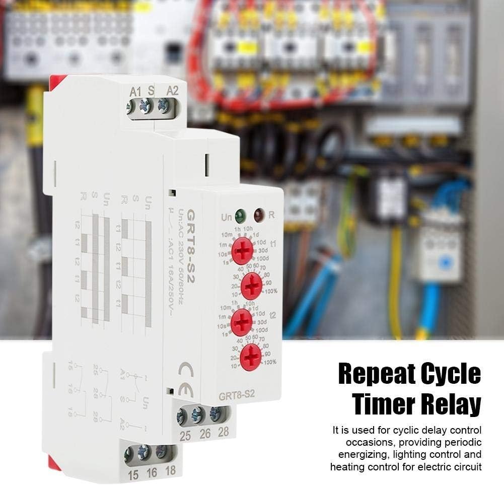 Cycle Timer,AC 220V GRT8-S2 Mini Asymmetric Cycle Timer ON/Off Repeat Cycle Time Relay – BigaMart