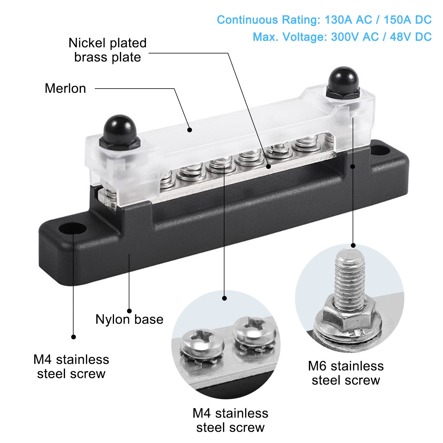 Mua LHLWCCP 48V Bus Bar Power Distribution Blocks, 150A Marine Terminal ...