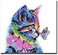 Amazon.com: ZYCH Oil Painting Animal cat pro Butterfly Canvas Wall Art ...