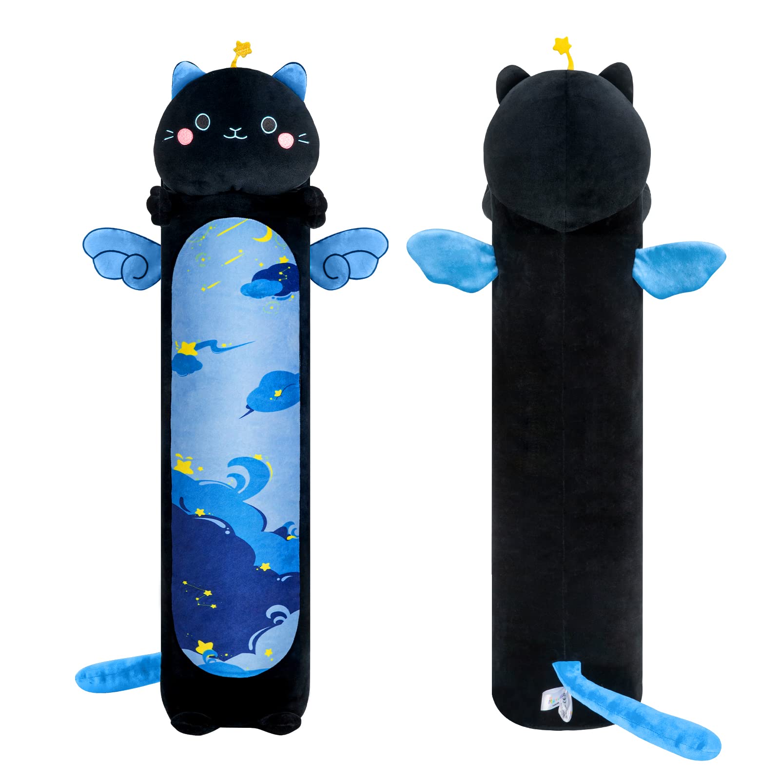 Mua Mewaii Long Cat Plush Kawaii Kids Plush Toy Pillows, Cute Black Cat ...
