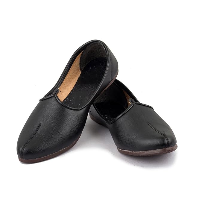 Hans Traders Men's Leather Punjabi Jalsa Jutti (Black Color) Size-7 ...