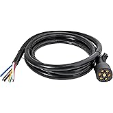 Amazon.com: MECMO Heavy Duty 7 Pin Trailer Plug Cord with Double Prongs Connector 8 Feet, 7 Way ...