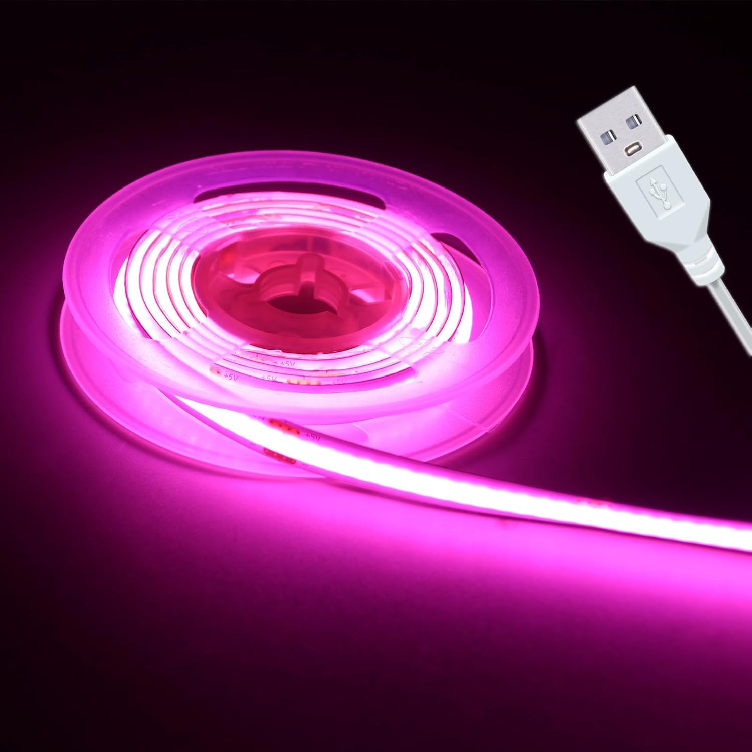 UVTaoYuan Led Strip Lights Pink 5V USB Short LED Lighting COB LED Strip ...