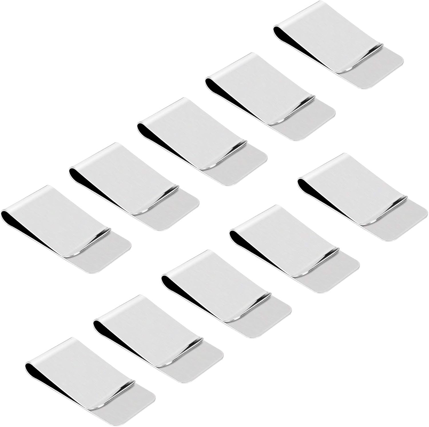Metal Money Clip, MEZOOM 10pcs Silver Slim Cash Clips Stainless Steel ...