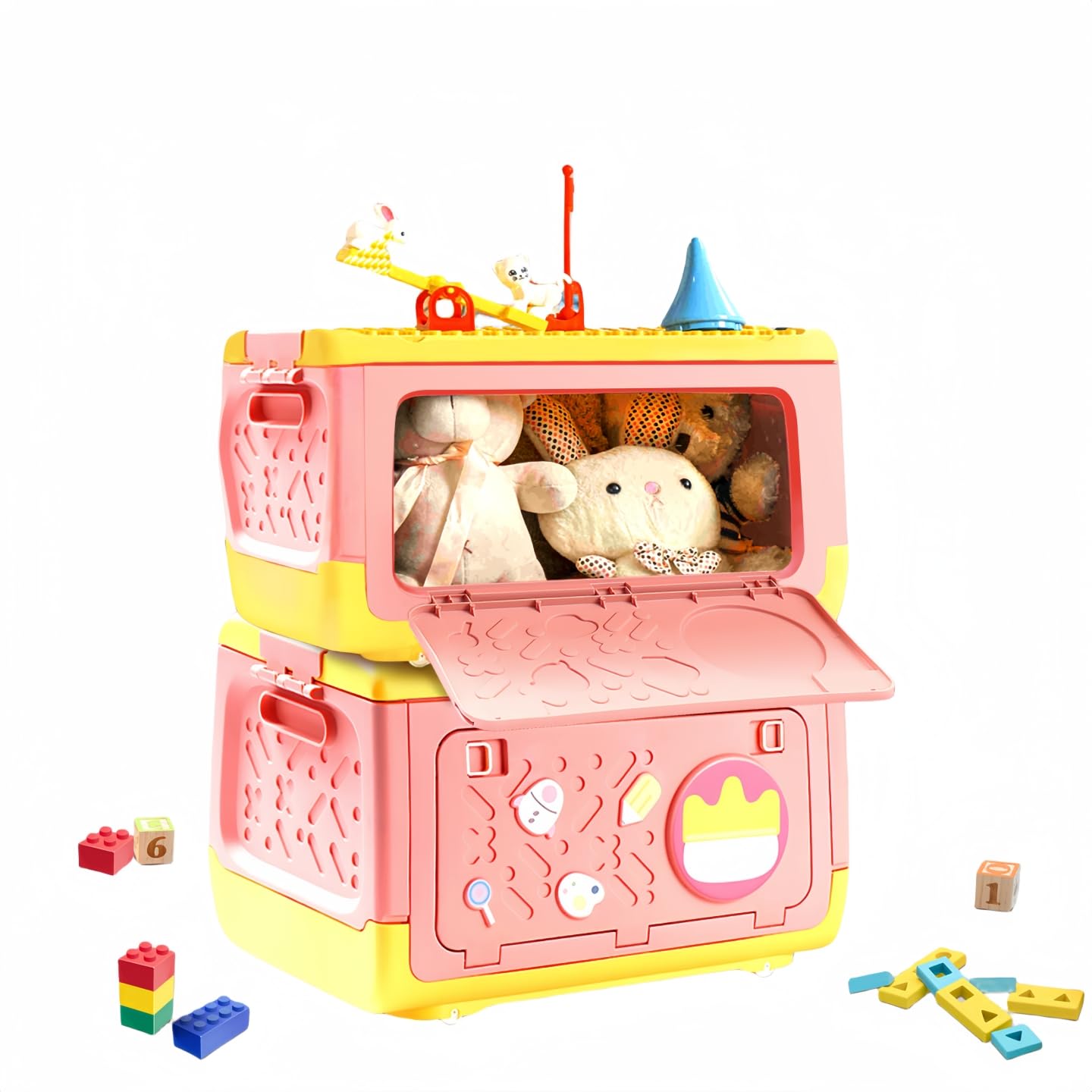 Mua Stackable Toy Storage Box with Wheels and Lid for Building LEGO ...