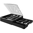 Amazon.com - WURDON Double Layer Silverware Tray with Lid, Utensil ...